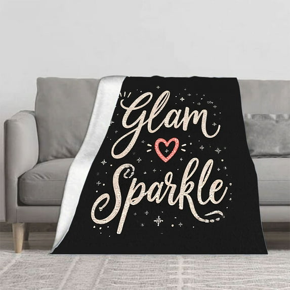 Cozy Flannel Blanket - Soft Warm Durable Design with Glittery Stars ...