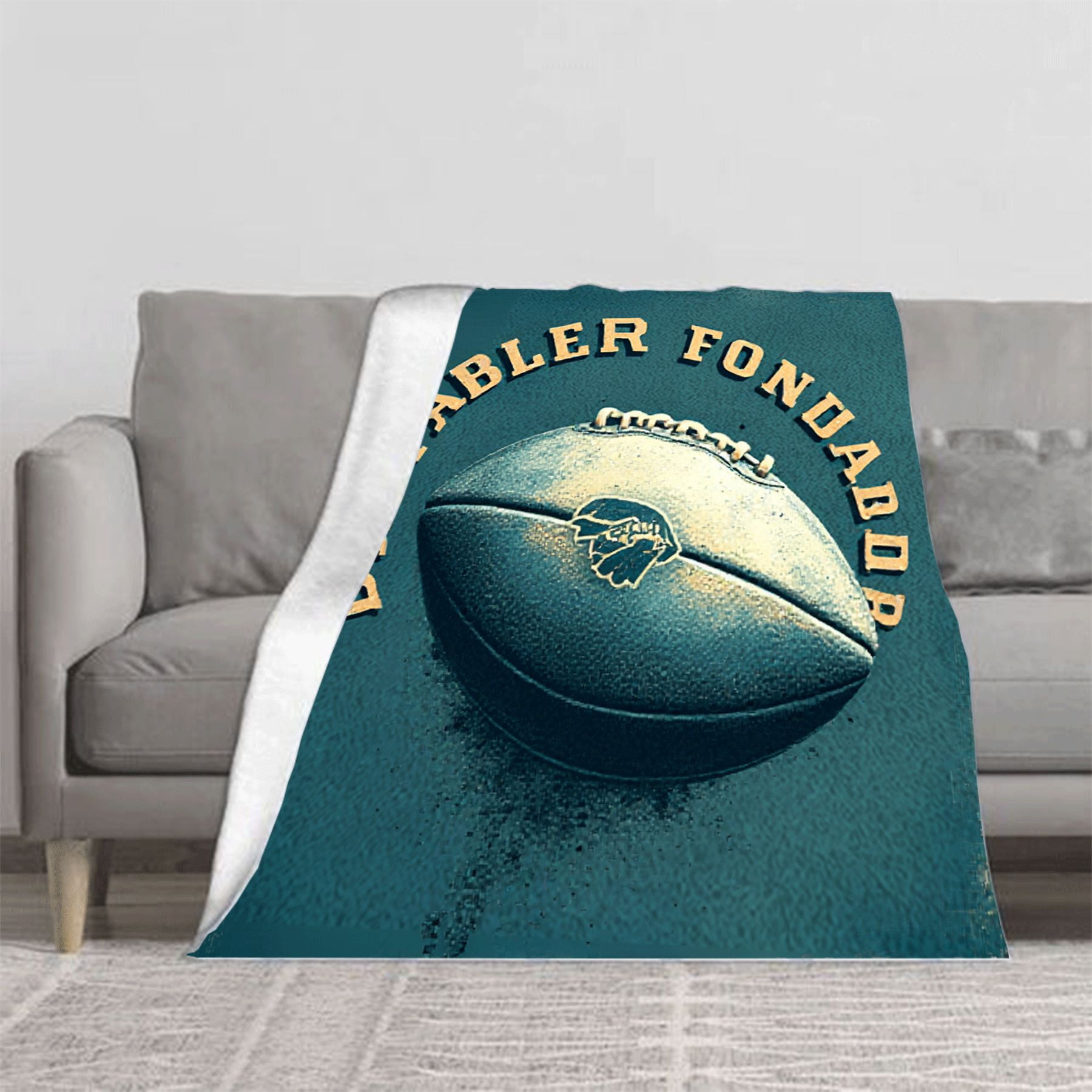 Cozy Flannel Blanket - Soft Warm Durable Vintage Football Design with ...