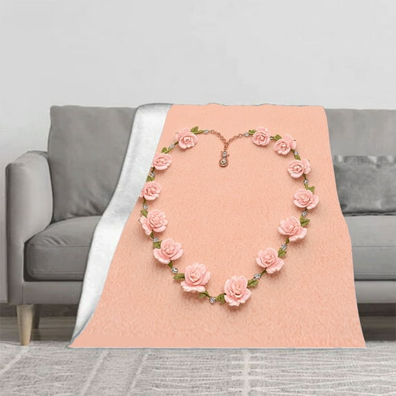 Cozy Flannel Blanket - Soft Warm Durable with Floral Rose Pattern ...