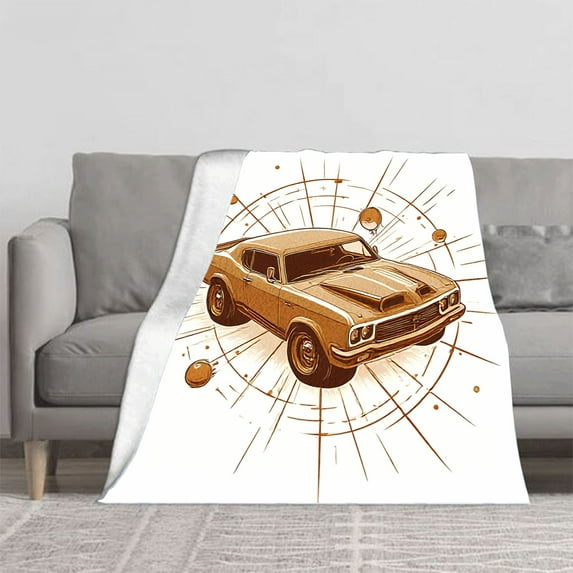 Cozy Flannel Blanket - Soft Warm Durable with Vintage Sepia Pattern ...