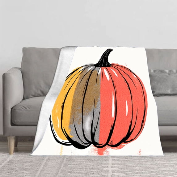 Cozy Flannel Blanket - Soft & Warm Stylish Pumpkin Design Perfect for ...