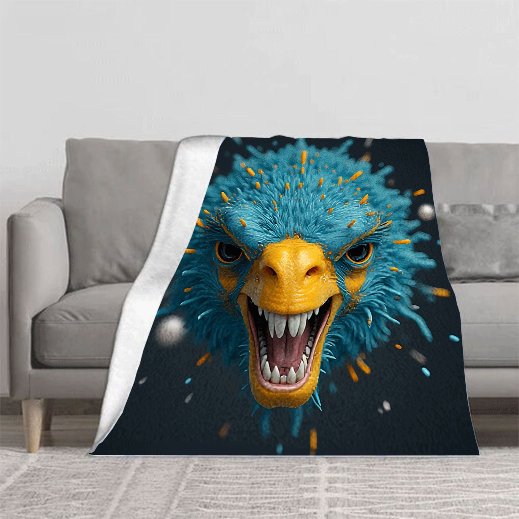 Cozy Flannel Blanket - Soft Warm and Durable with Vibrant Bird Head ...