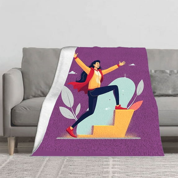 Cozy Flannel Blanket - Soft Warm and Durable with Vibrant Leaf and ...