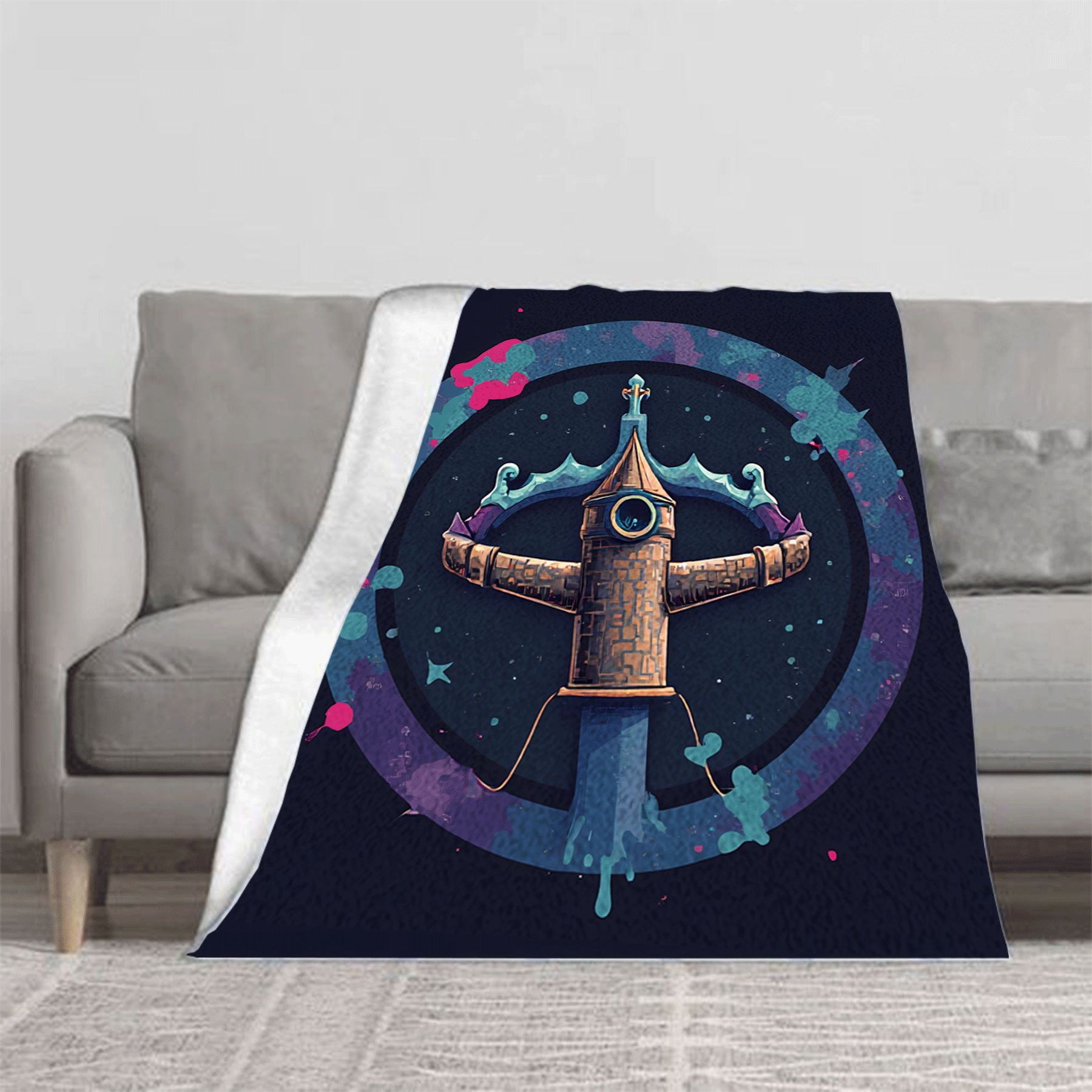 Cozy Flannel Blanket - Soft Warm and Durable with Whimsical Labyrinth ...