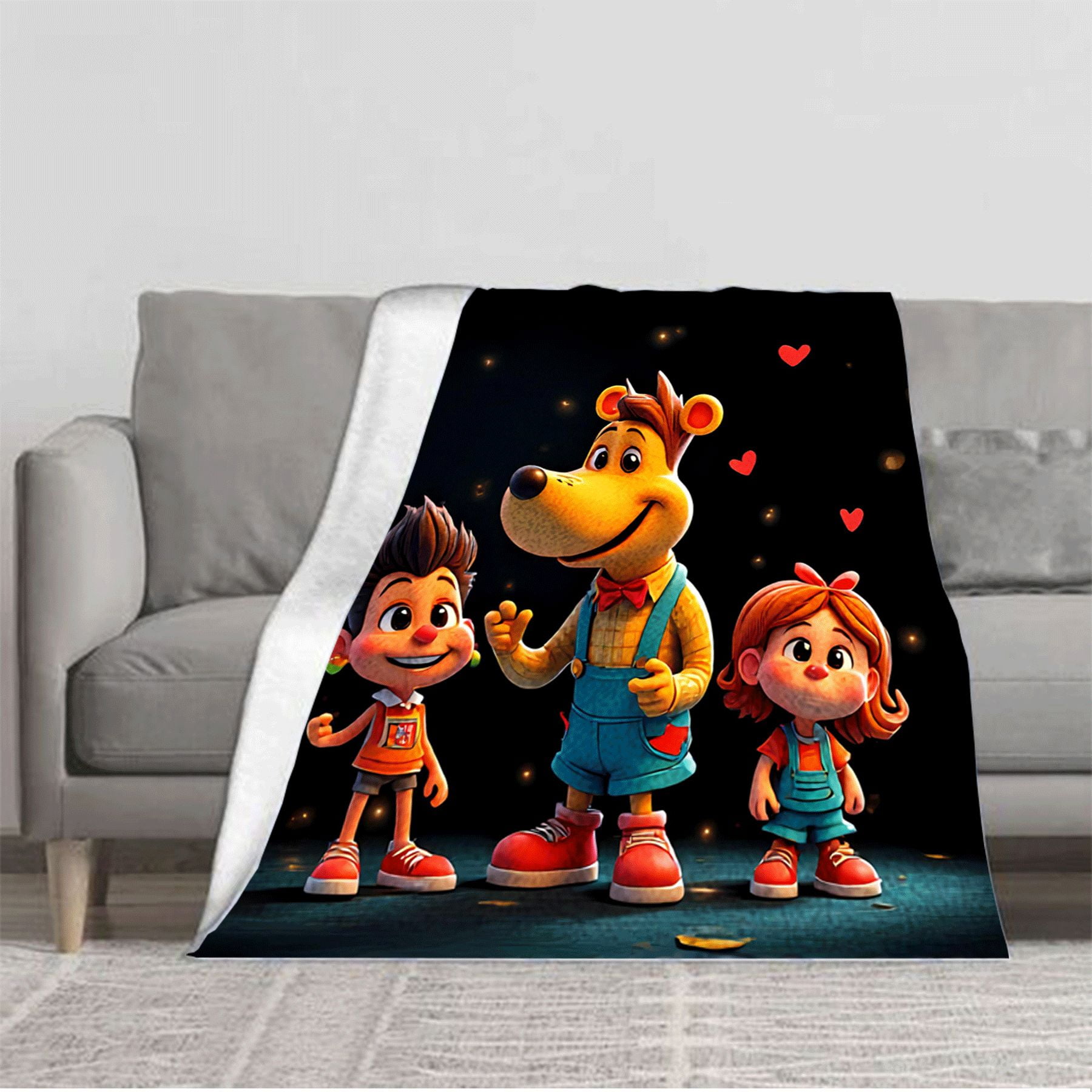 Cozy Flannel Blanket with Adorable Animated Characters - Perfect for ...