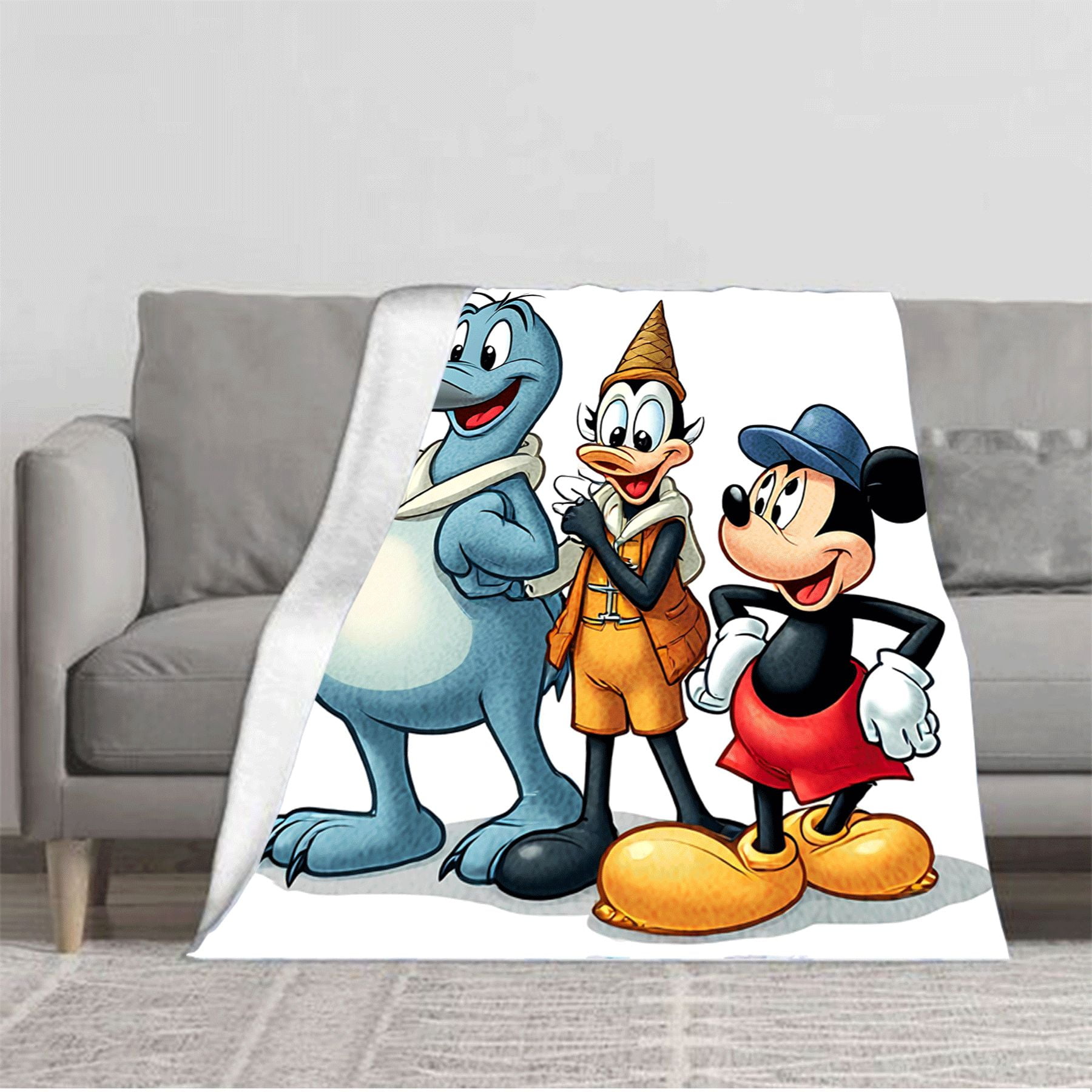 Cozy Flannel Blanket with Adorable Cartoon Characters: Blue Seal Orange ...