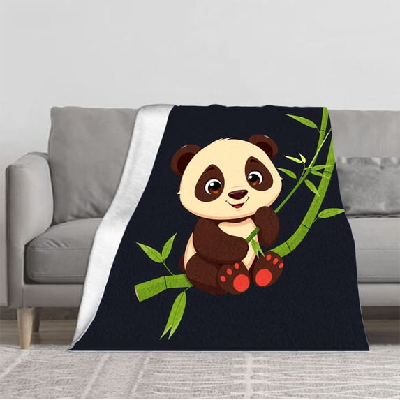 Cozy Flannel Blanket with Adorable Cartoon Panda Design - Soft Warm ...