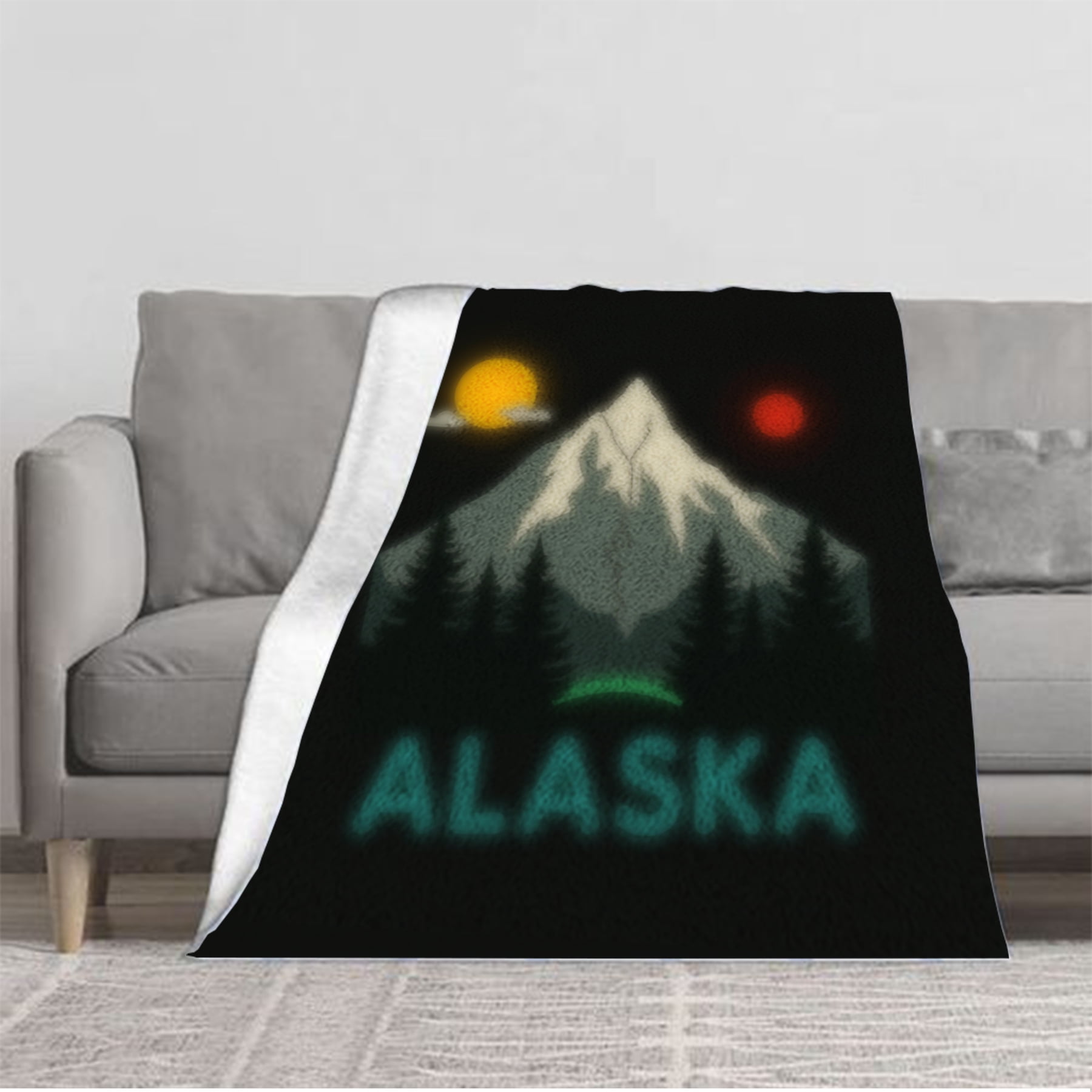 Cozy Flannel Blanket with Alaska-Inspired Design: Snow - Capped ...