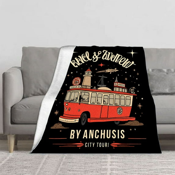 Cozy Flannel Blanket with Celestial Design - Soft Warm Durable Throw ...