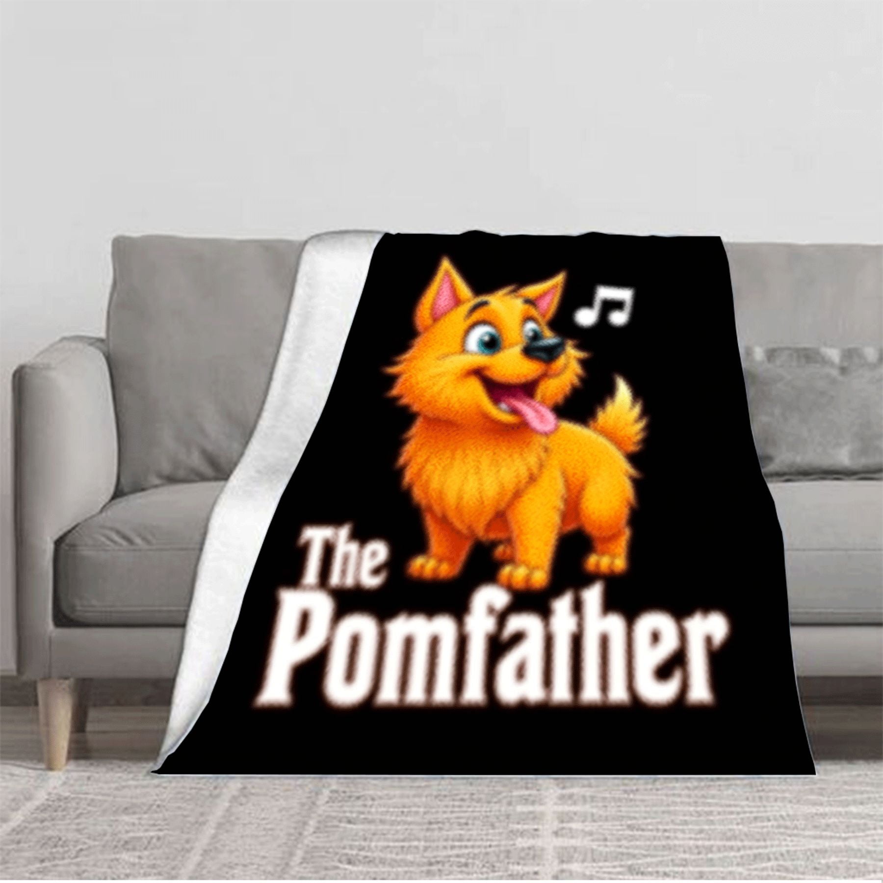 Cozy Flannel Blanket with Cheerful Orange Dog Design - Soft Warm ...