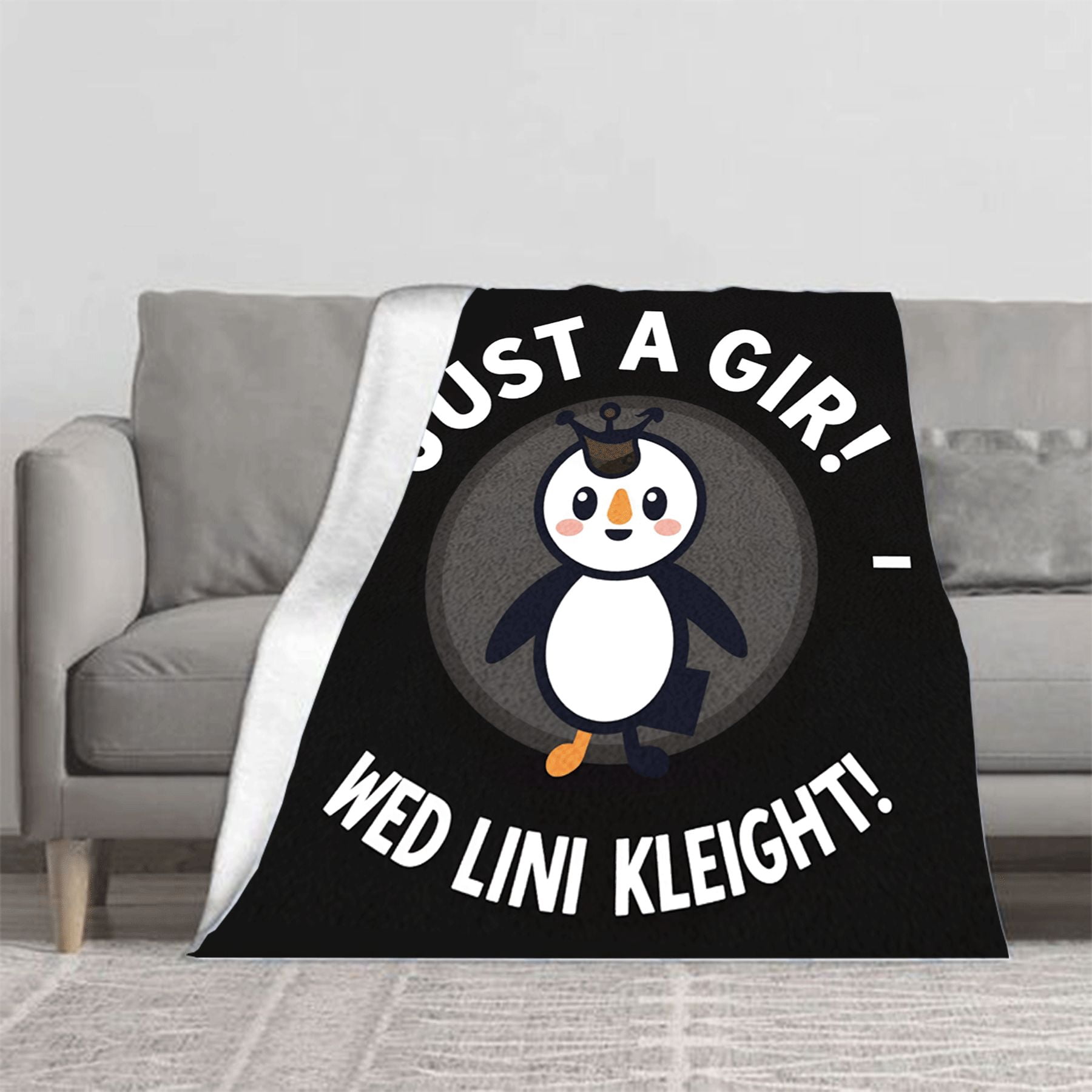 Cozy Flannel Blanket with Cute Cartoon Penguin Design - Soft Warm ...