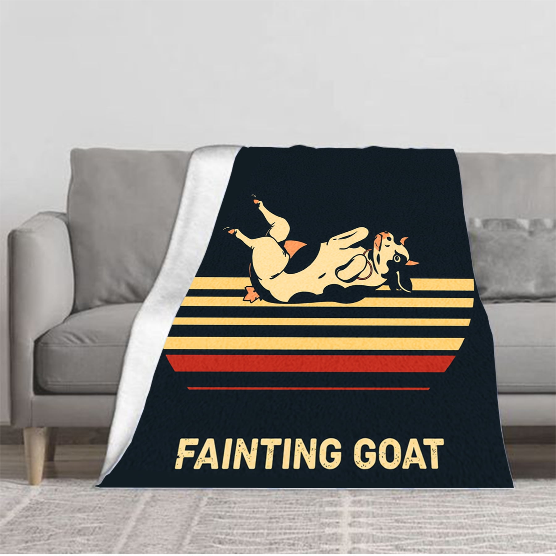 Cozy Flannel Blanket with Fainting Goat Design - Soft Warm Perfect for ...