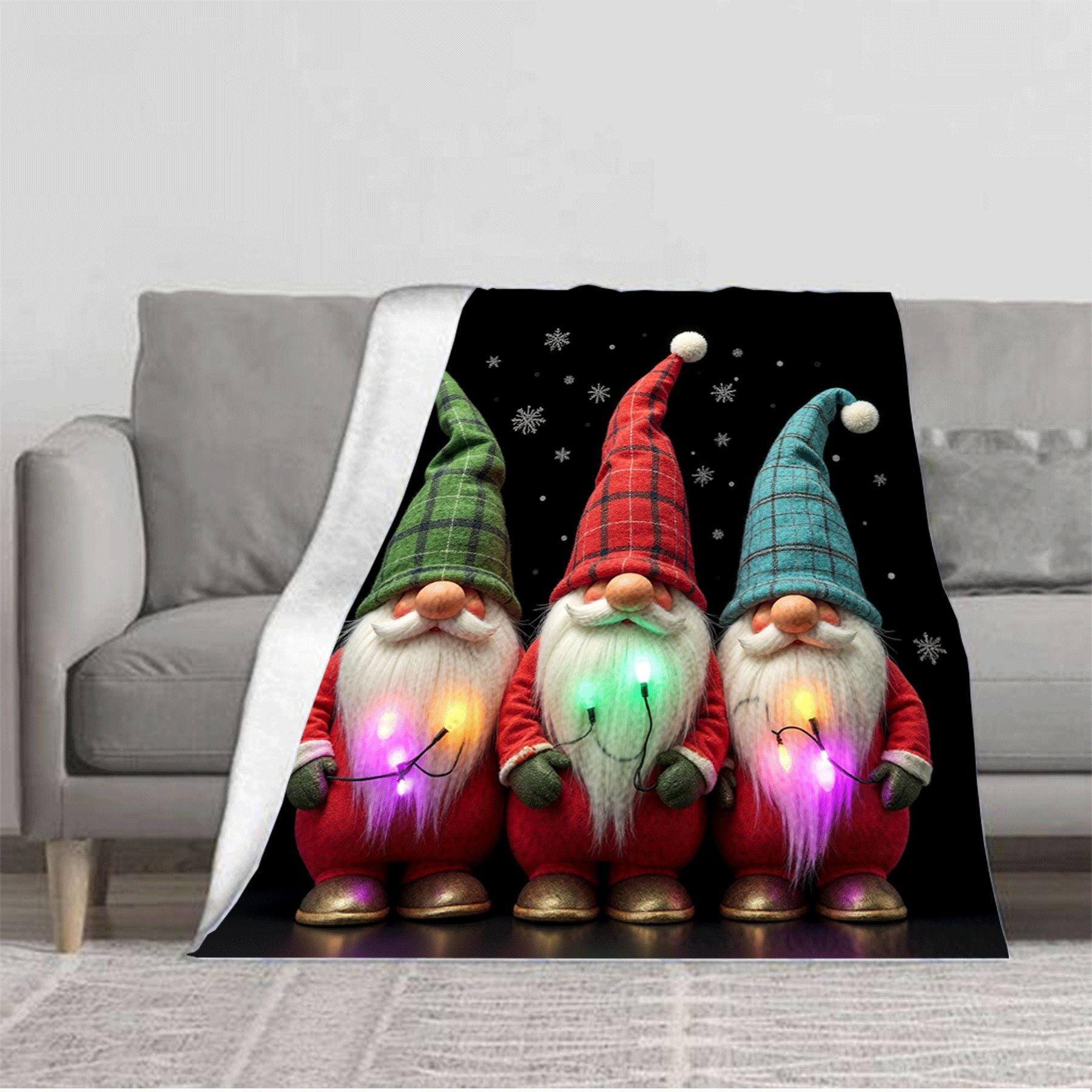 Cozy Flannel Blanket with Festive Design - Soft Warm and Durable for ...