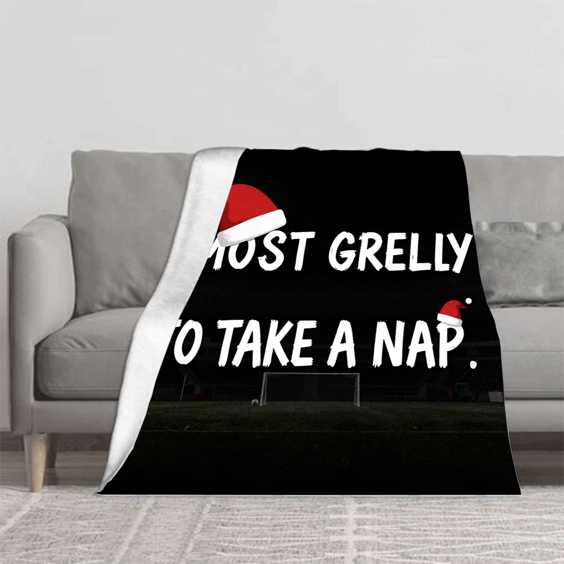 Cozy Flannel Blanket with Festive Santa Hat Design - Soft Warm Perfect ...