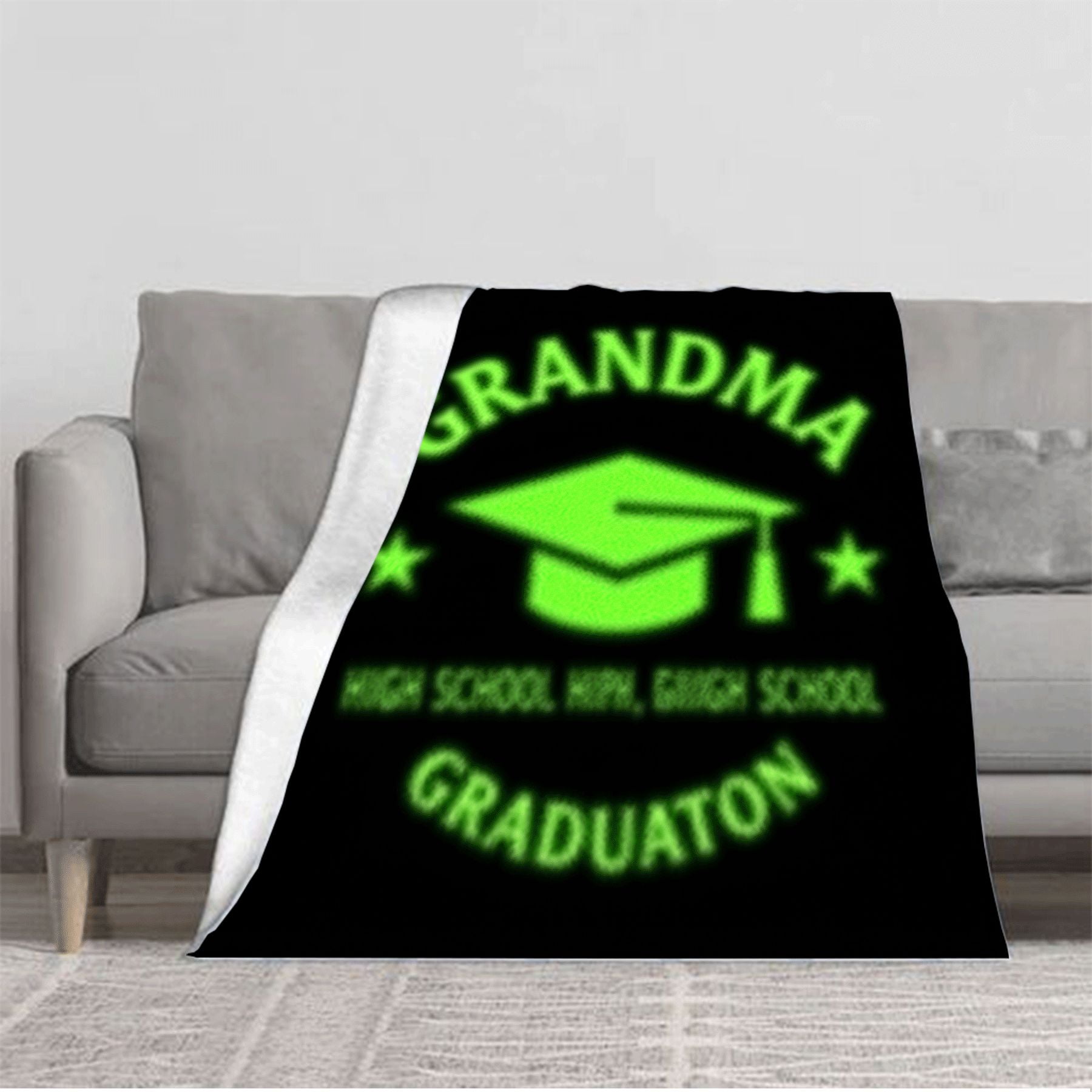 Cozy Flannel Blanket with Graduation Cap Design - Soft Warm Durable ...
