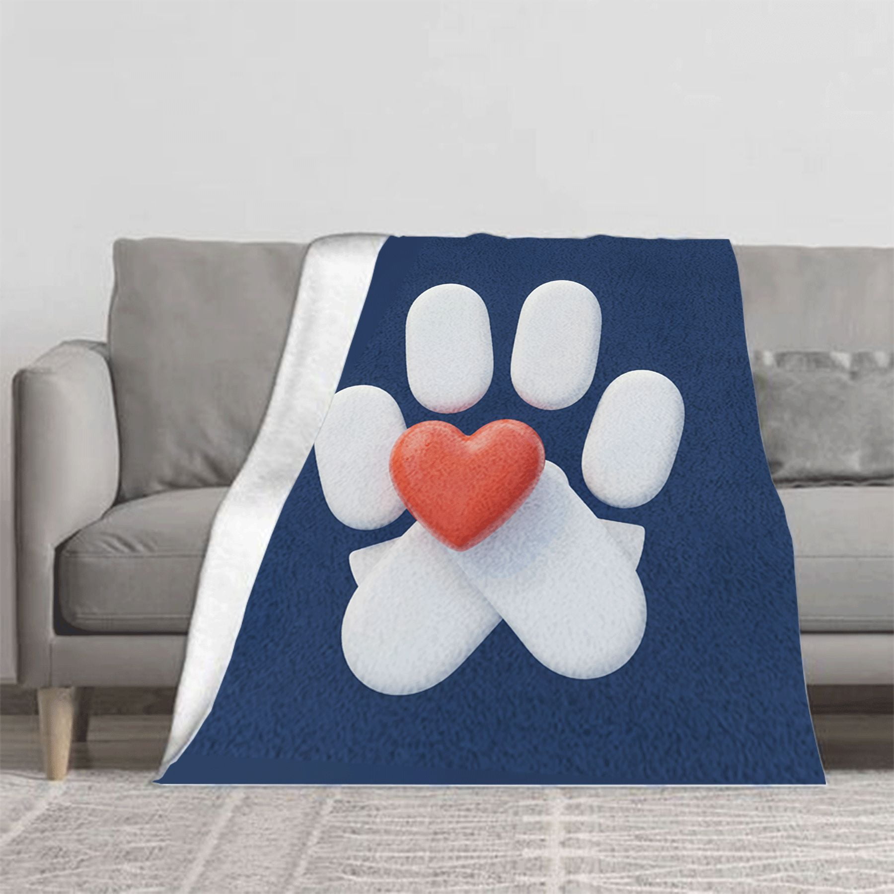 Cozy Flannel Blanket with Heart Print Design - Soft Warm Perfect for ...