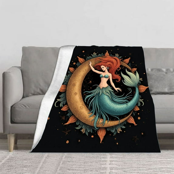 Cozy Flannel Blanket with Motifs & Starry Night Design - Perfect for ...