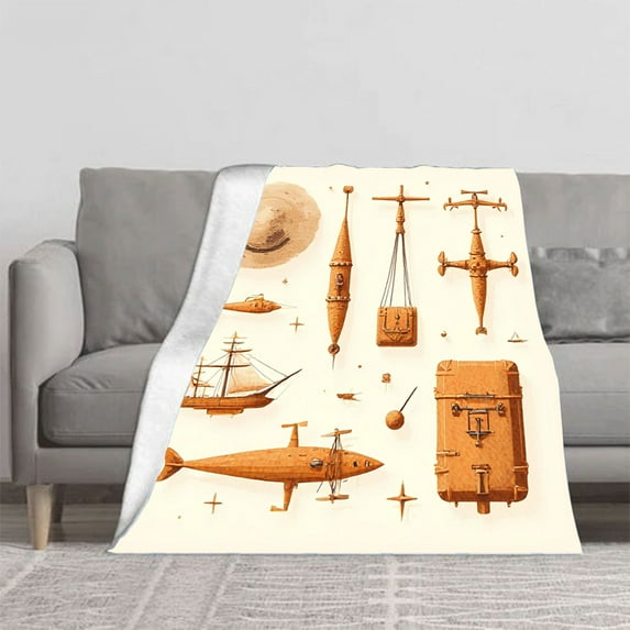 Cozy Flannel Blanket with Pattern Design - Soft Warm Perfect for Sofa ...