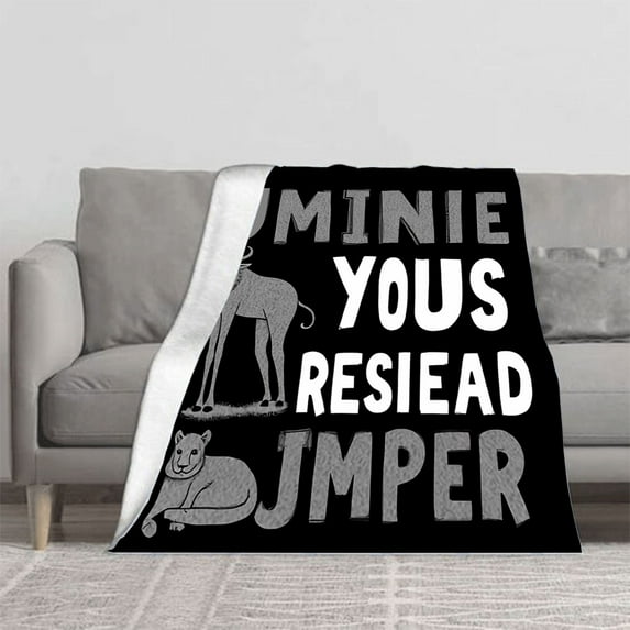 Cozy Flannel Blanket with Playful Animal Illustrations - Soft Warm ...