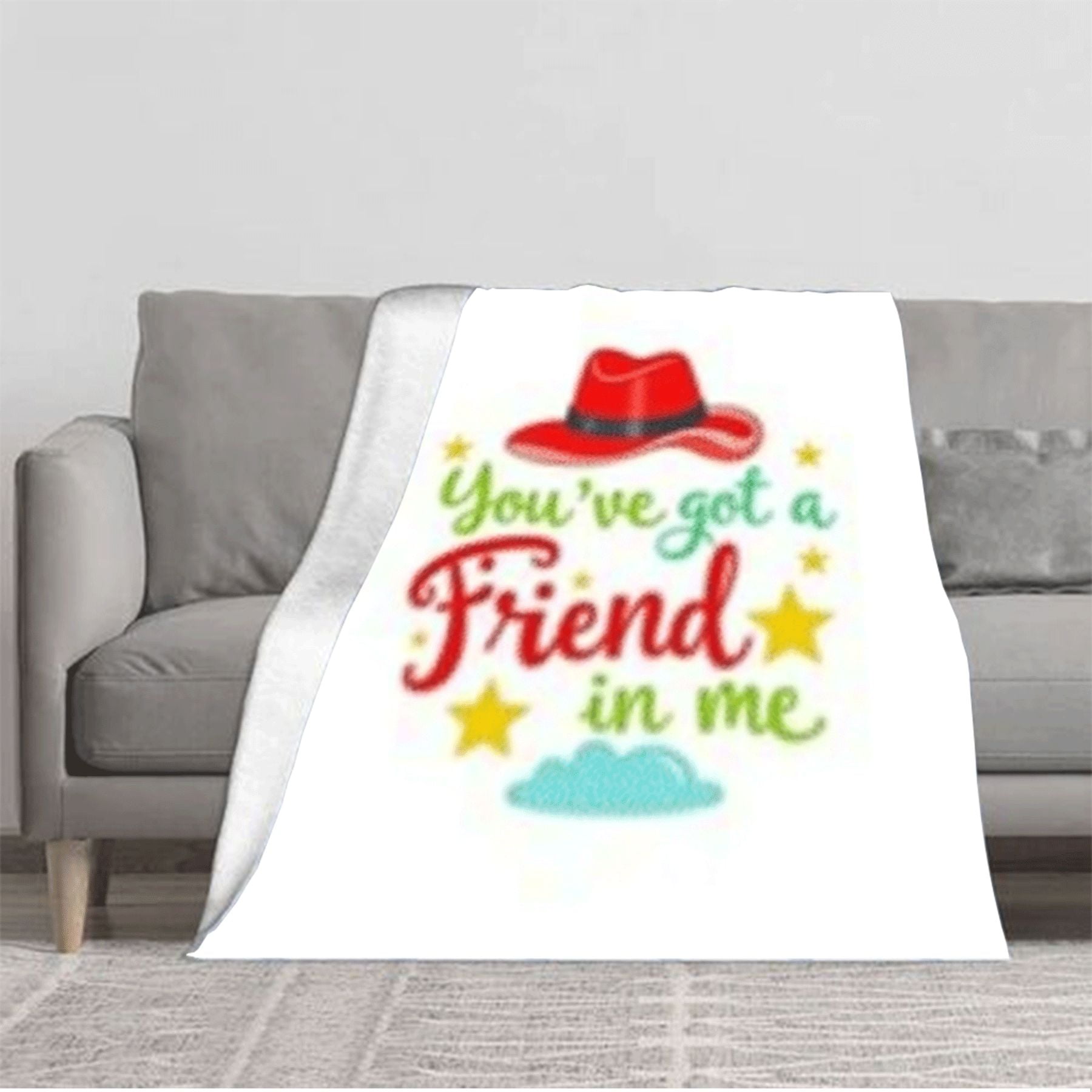 Cozy Flannel Blanket with Playful Cowboy Hat Design - Soft Warm Perfect ...