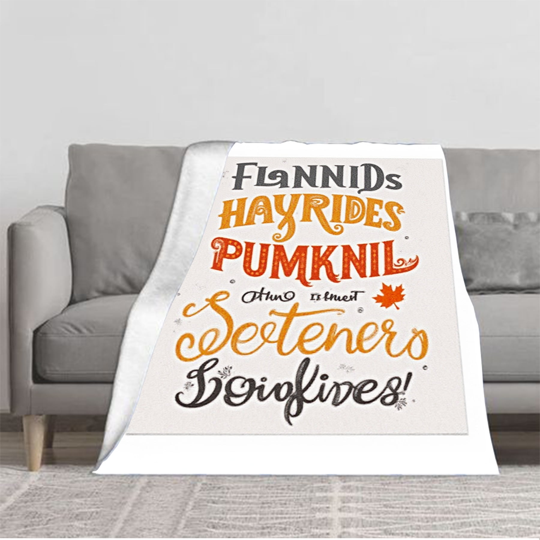 Cozy Flannel Blanket with Playful Pattern: Stylish Text & Decorative ...