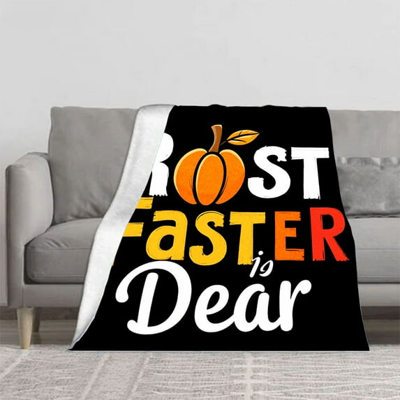 Cozy Flannel Blanket with Pumpkin Design - Soft Warm Durable Throw for ...