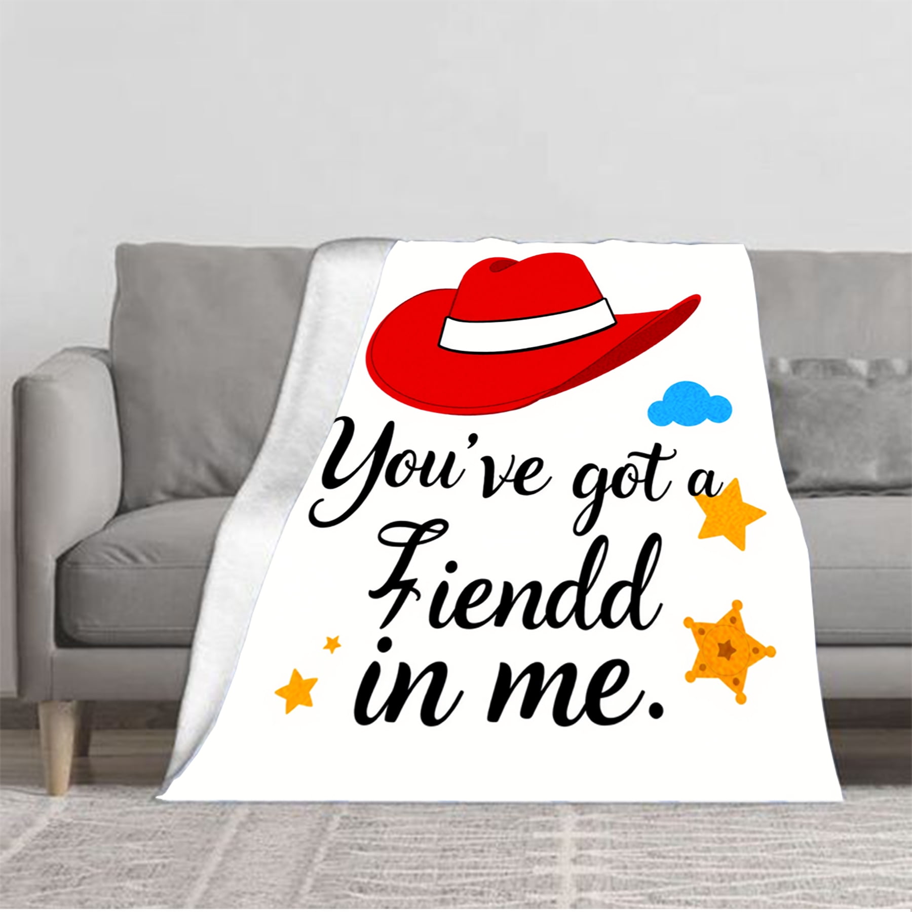 Cozy Flannel Blanket with Red Cowboy Hat & Cursive " You ' ve Got a ...