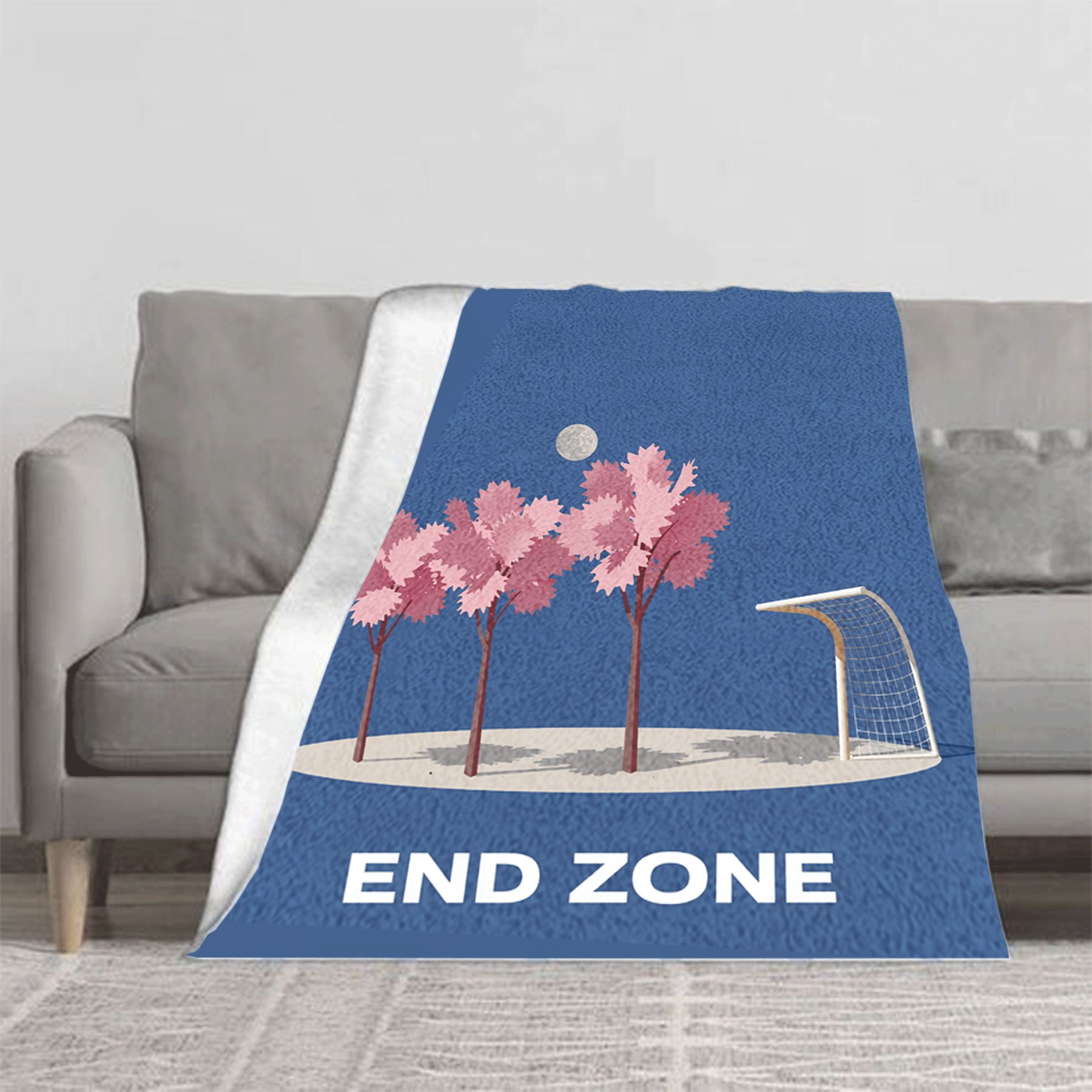 Cozy Flannel Blanket with Serene Pink Tree Design Perfect for Sofa ...
