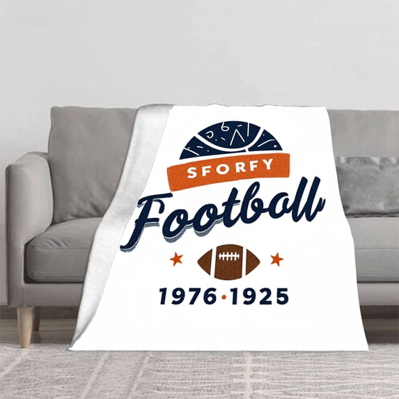 Cozy Flannel Blanket with Stylish Football Helmet & Court Design - Soft ...