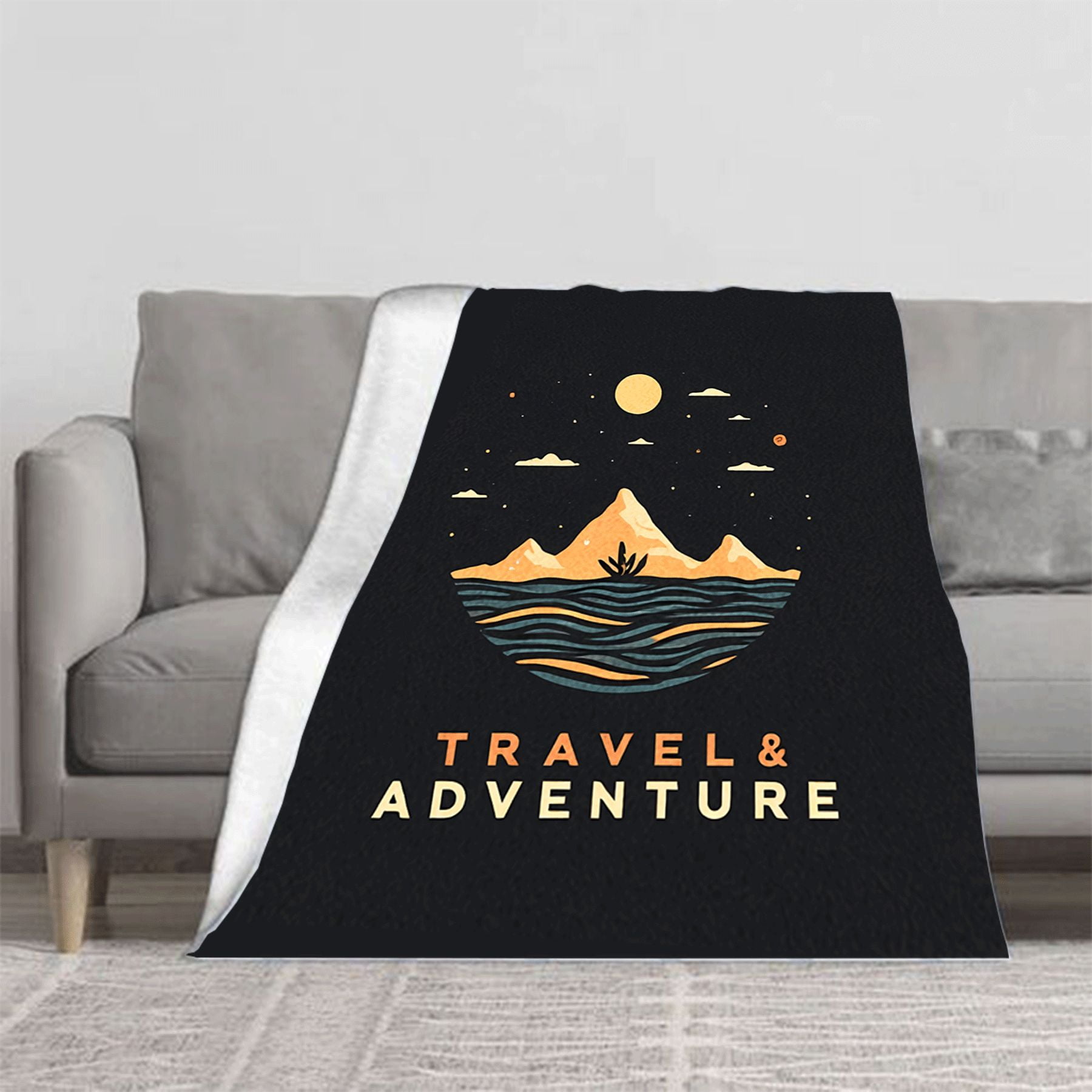 Cozy Flannel Blanket with Stylish Night Scene Design - Perfect for ...