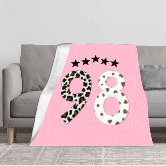 Cozy Flannel Blanket with Stylish Print & Heart Design - Soft Warm ...