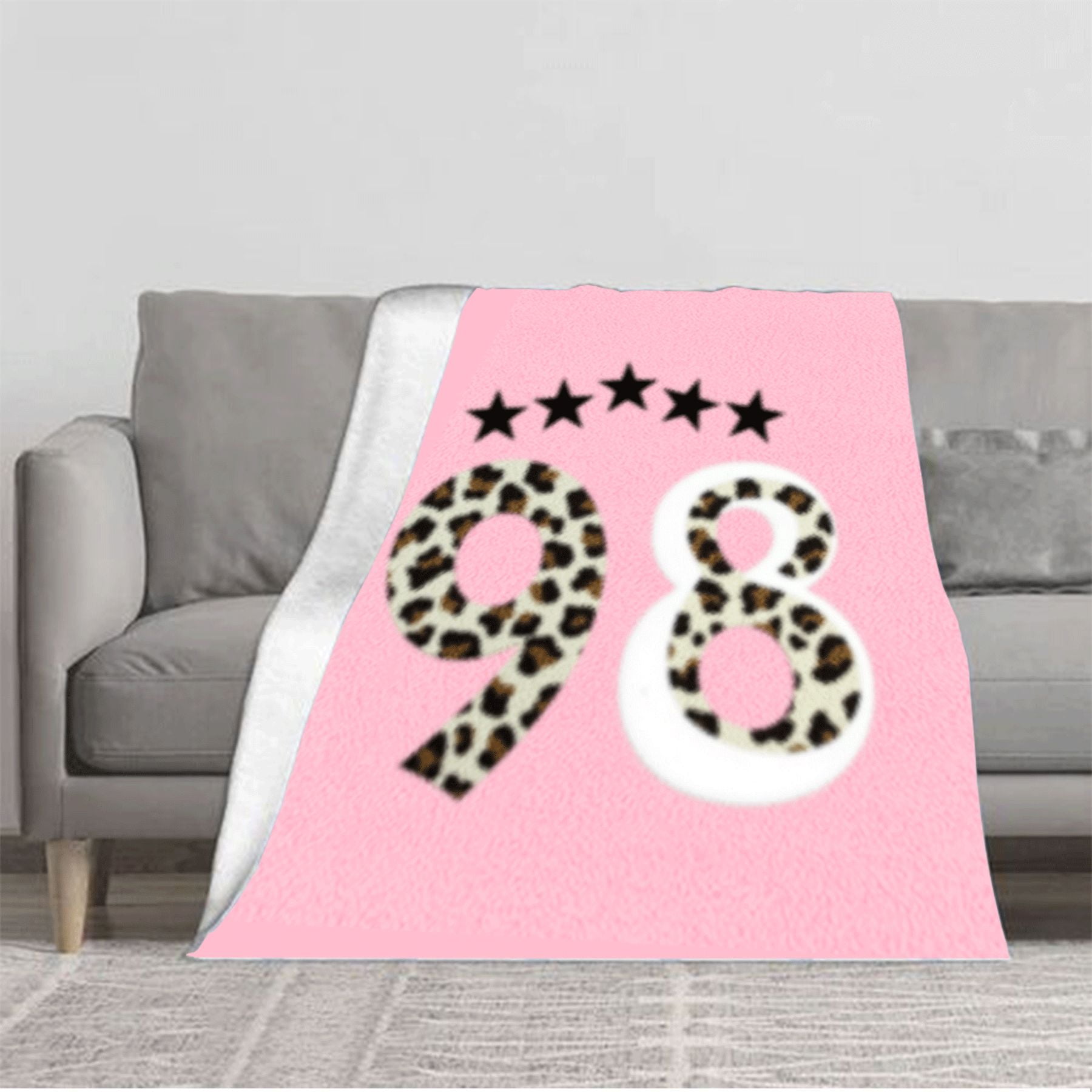 Cozy Flannel Blanket with Stylish Print & Pink Textured Design ...