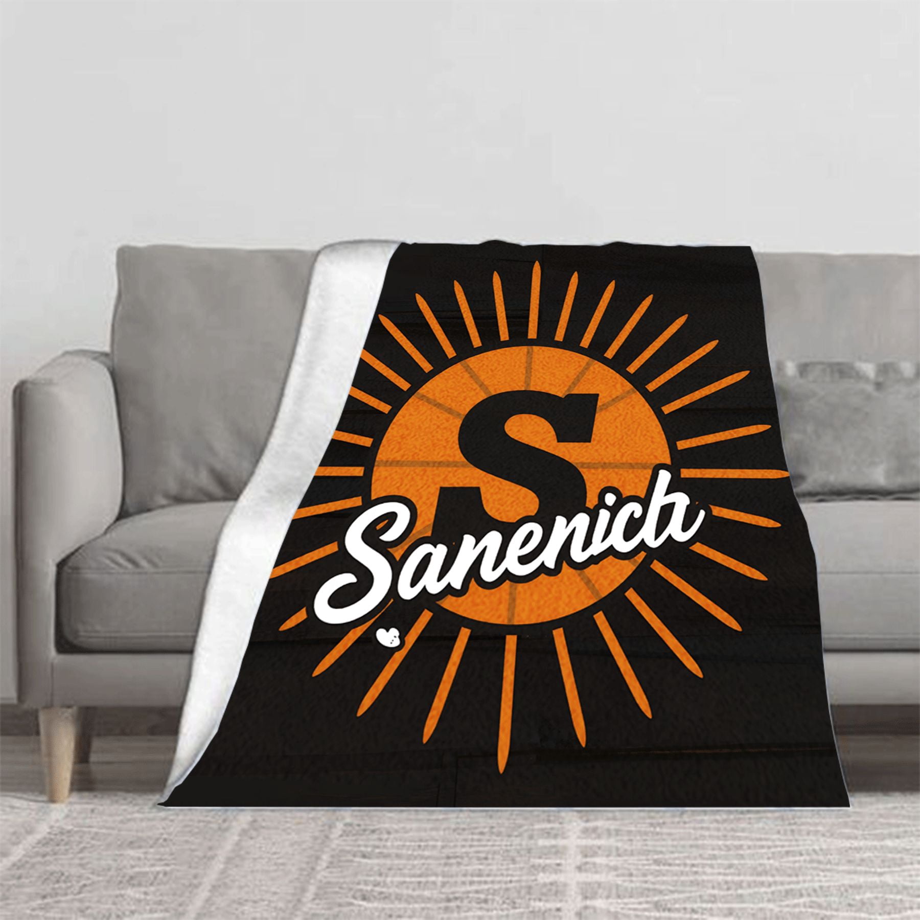 Cozy Flannel Blanket with Stylish Sun Design - Soft Warm Perfect for ...