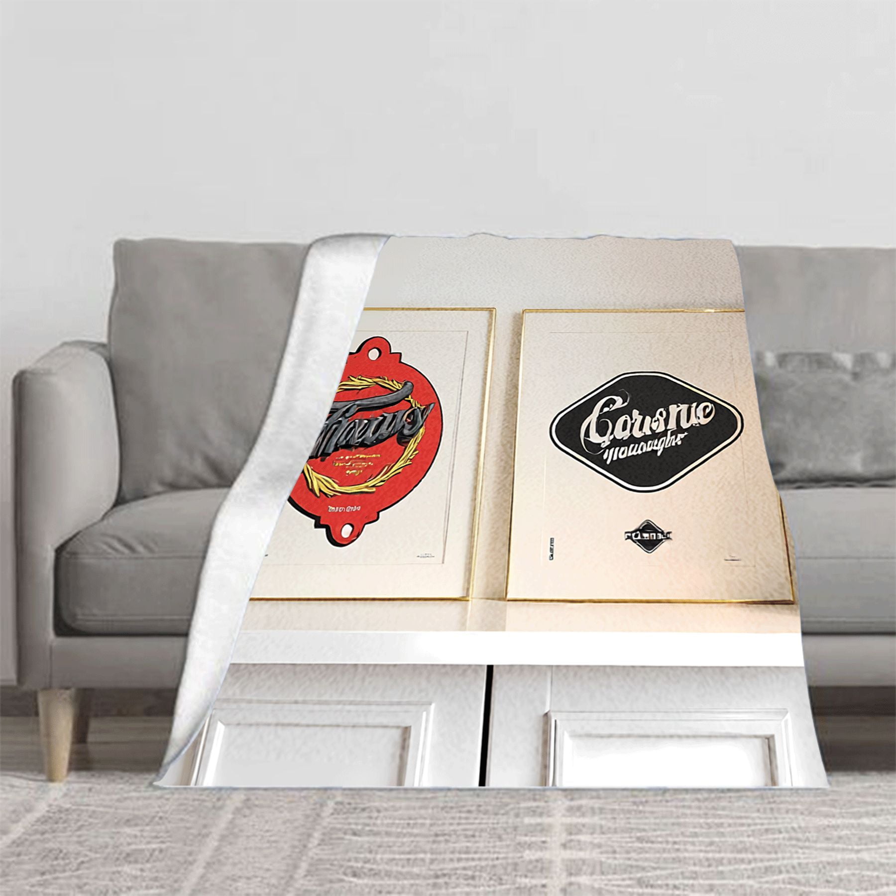 Cozy Flannel Blanket with Stylish Wheat Stalk Design - Soft Warm ...