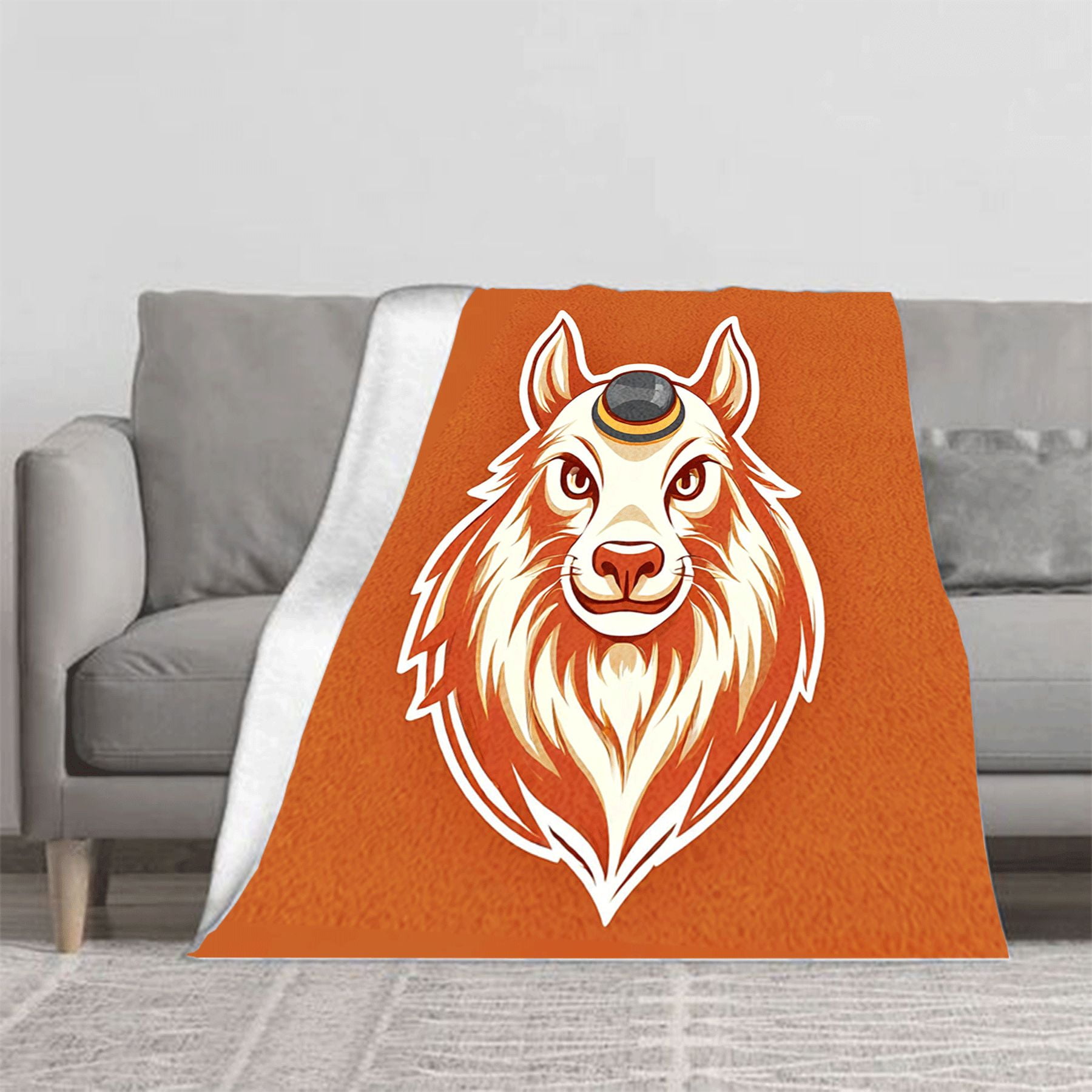 Cozy Flannel Blanket with Stylish Wolf Head Design - Soft Warm Perfect ...
