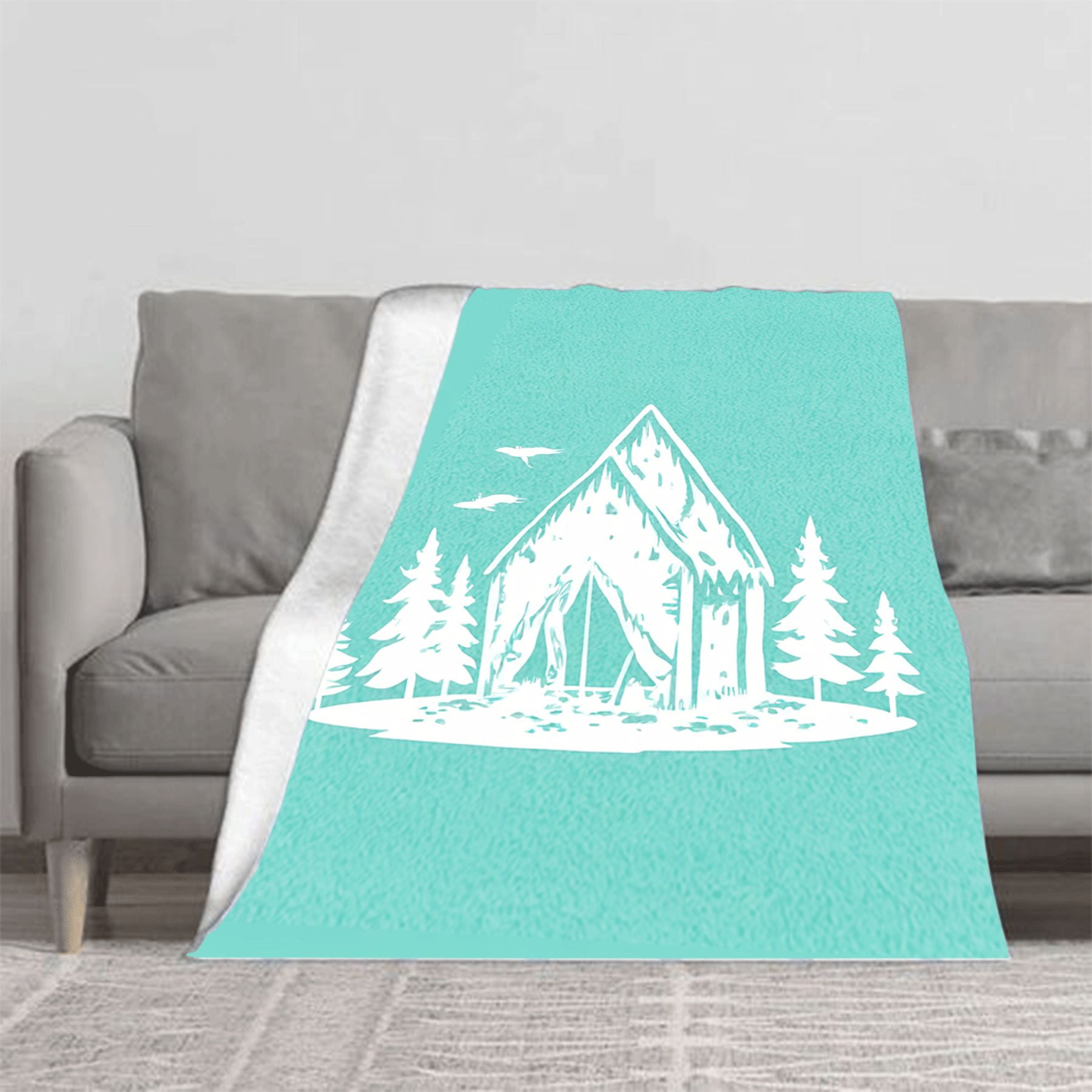 Cozy Flannel Blanket with Tree Pattern - Soft Warm Perfect for Sofa ...