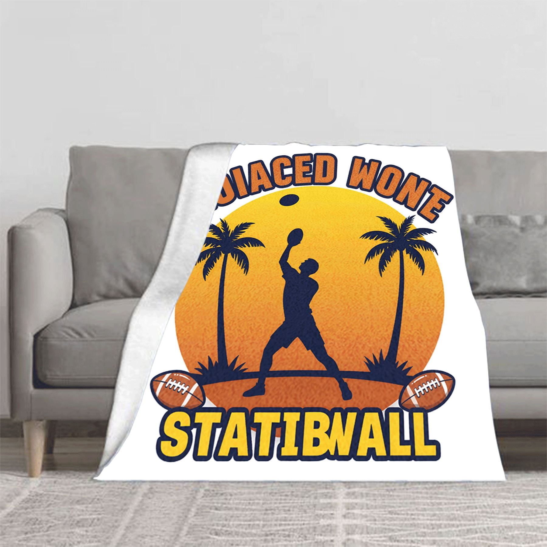 Cozy Flannel Blanket with Vibrant Football Silhouette Design - Perfect ...