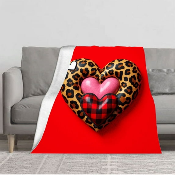 Cozy Flannel Blanket with Vibrant Heart Design: Print Pink Patterns ...