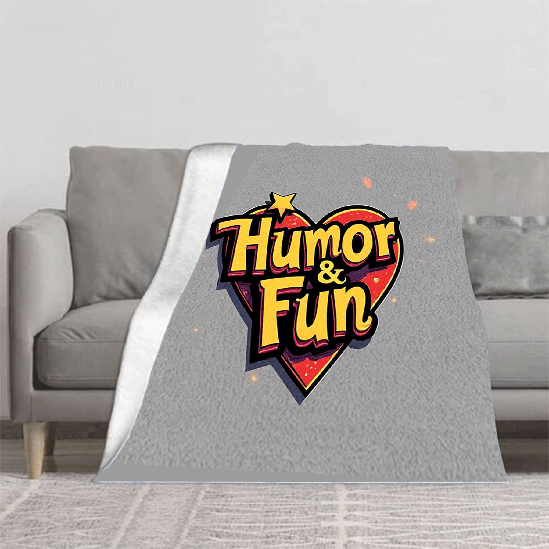 Cozy Flannel Blanket with Vibrant Heart Design - Soft Warm Perfect for ...