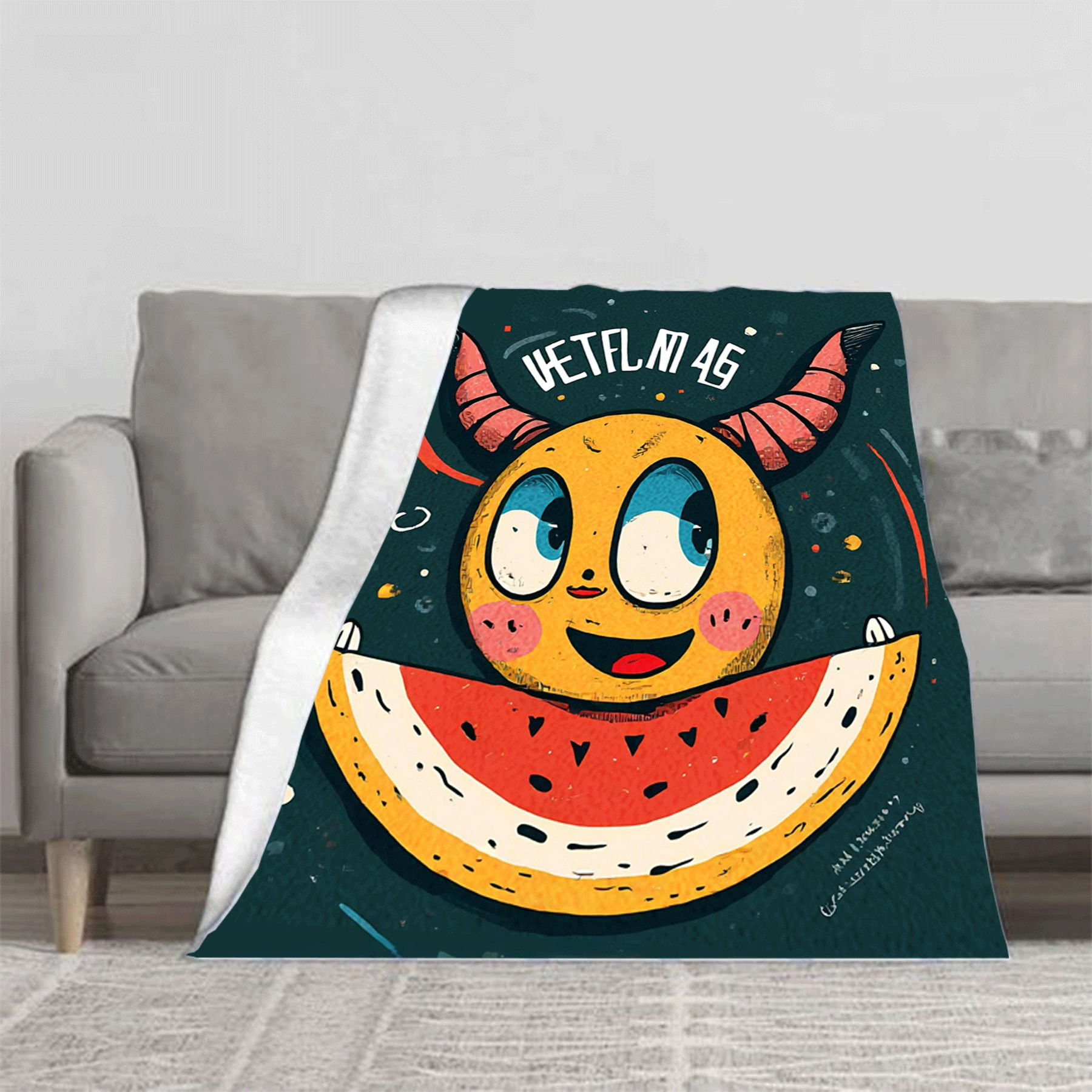 Cozy Flannel Blanket with Whimsical Character Design - Soft Warm ...