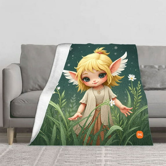 Cozy Flannel Blanket with Whimsical Design - Soft Warm Perfect for Sofa ...