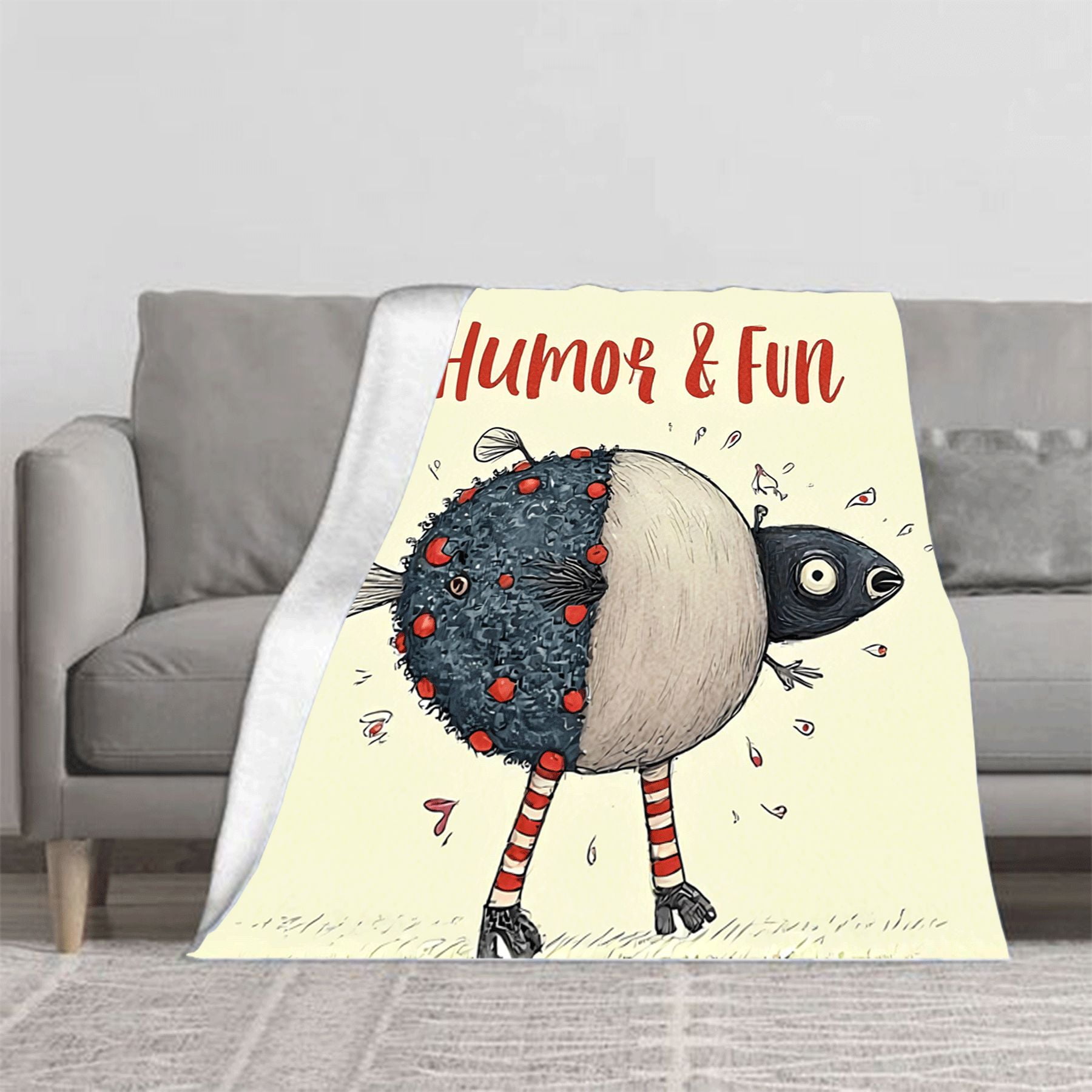 Cozy Flannel Blanket with Whimsical Fish Design - Durable Soft and Warm ...