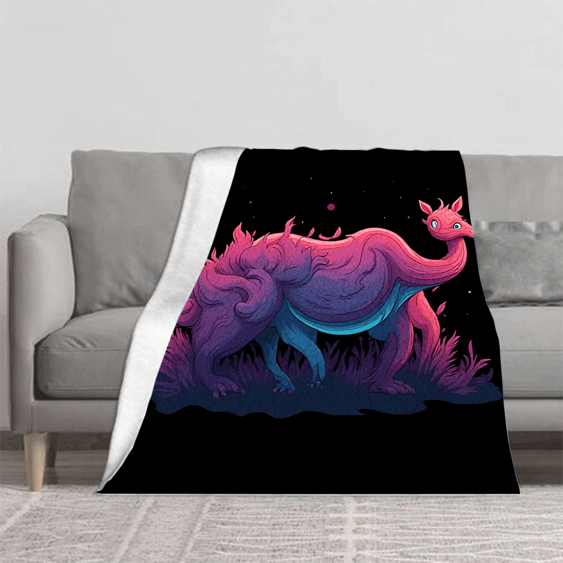 Cozy Flannel Blanket with Whimsical Swirling Patterns - Soft Warm ...