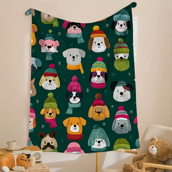 Cozy Flannel Dog Winter Blanket - Super Soft Warm All-Season Throw for ...