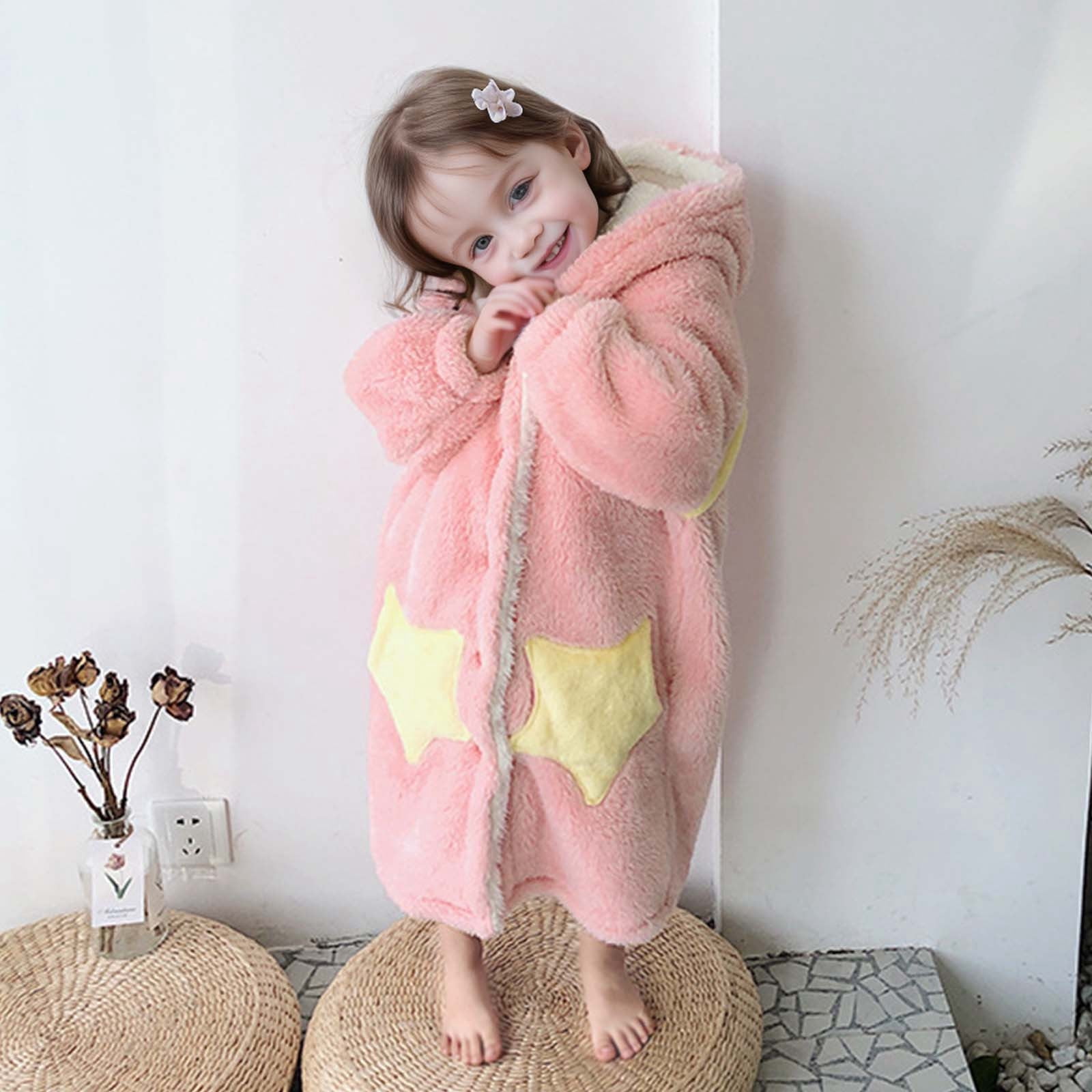 Cozy Flannel Girls Sleepwear and Robes Soft Fuzzy Apparel Long Sleeve ...