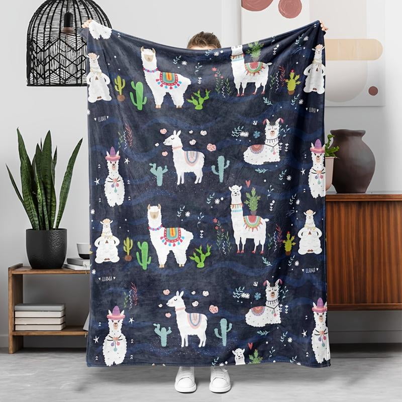 Cozy Flannel Throw Blanket - Soft Warm All-Season Blanket with Cute ...