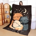 Cozy Fleece Blanket Soft Cozy Good Night Cat Cartoon Fleece Blanket ...