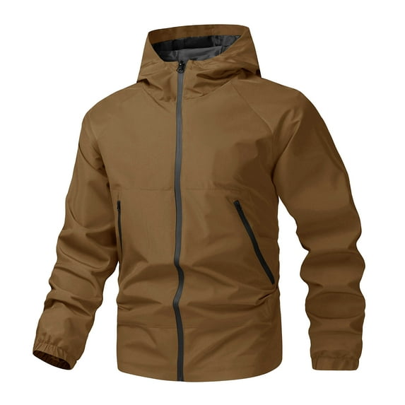 Cozy Fleece Lined Hooded Jacket for Men Wind Resistant Warm Winter Fall ...