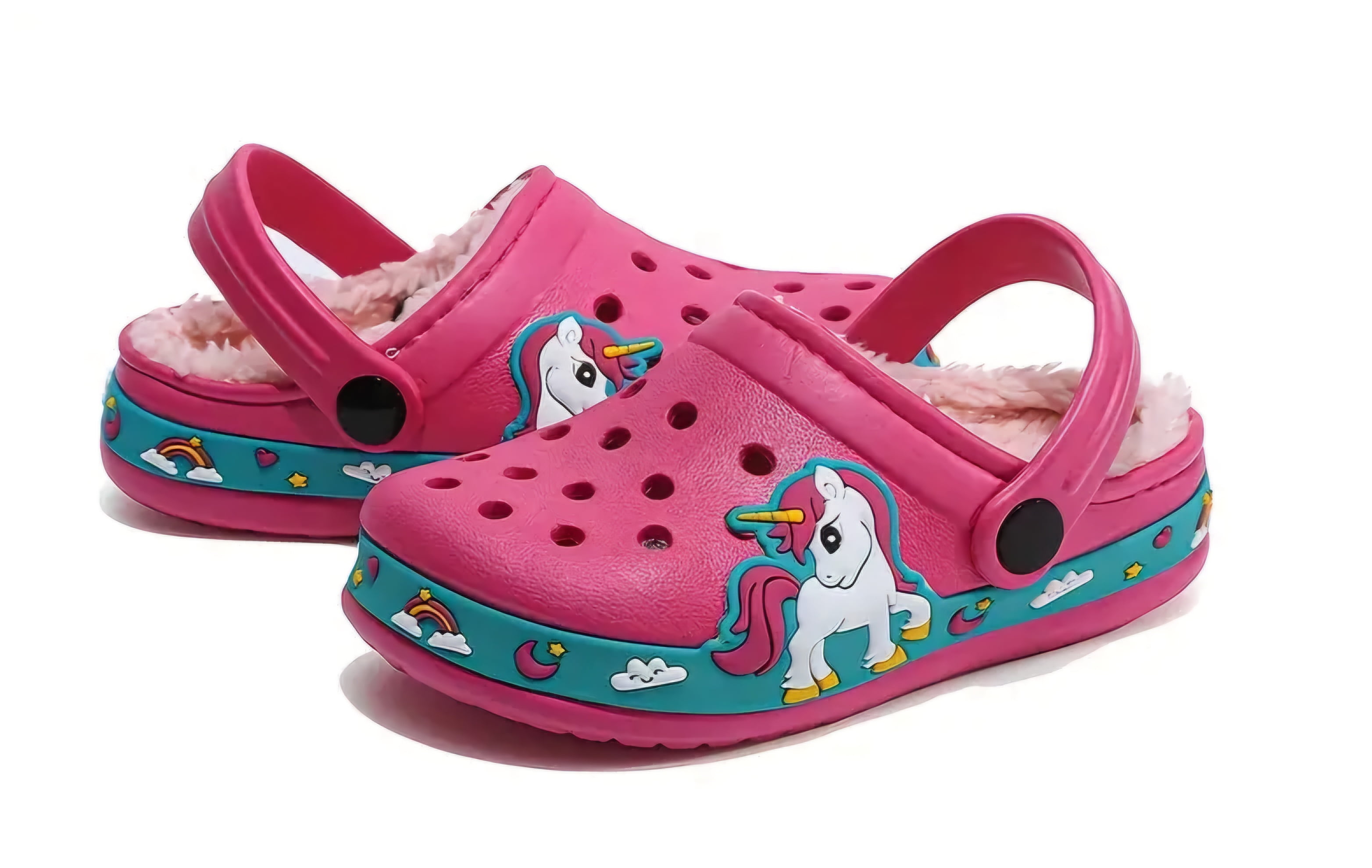 Cozy, Fleece Lined Pink Pony Clogs - Removable Lining - Kids Warm, Slip ...