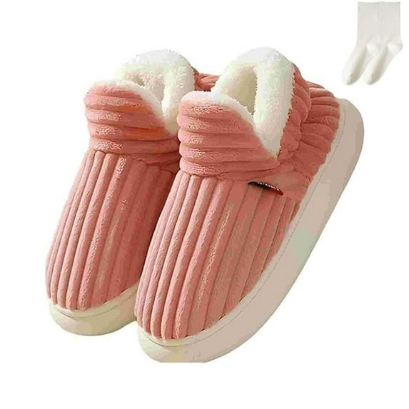 Cozy Fluffy Slippers for Women & Men, Warm Plush Booties with Thick ...